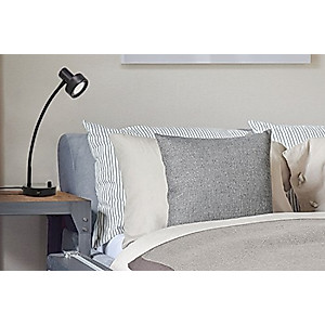 O’Bright Dimmable LED Desk Lamp with USB Charging Port (5V/2A), Full Range Dimming LED, Table Lamp with USB Charger, Flexible Gooseneck, Office Desk Lamp/Bedside Lamp, Vintage Design (Black)