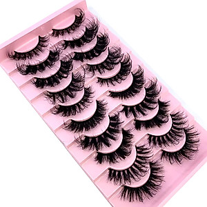 HBZGTLAD Soft Mink Eyelashes 3D Curl Winged End Eye Elongated Fake Lashes Thick Handmade Natural False Eyelash Messy Cross Lash Wholesale (MX-3)