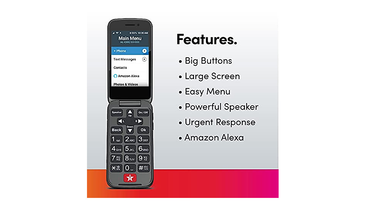 Jitterbug Flip2 Senior Cell Phone with Alexa & Emergency Support