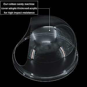 20.5" Commercial Cotton Candy Machine Bowl Bubble Cover Shield Floss Maker Clear Prevent Sugar Overload Plastic Cotton Candy Cover