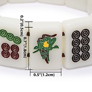Yellow Mountain Imports Mahjong Mini-Tiles Stretchy Bracelet