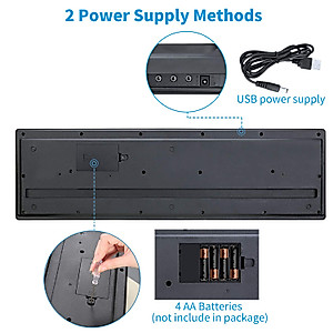 Hricane Piano Keyboard, 61 Keys Beginner Electronic Keyboard Portable Digital Music Keyboard, Early Education Music Instrument with Microphone & Music Sheet Stand