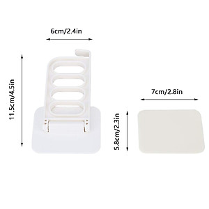 Weiyirot Laundry Rack, Adhesive Laundry Rack, Clothes Hanger Wall Mounted Clothes Dryer Cloth Drying Rack 4Hole Laundry Drying Rack for Bathroom Home Door, Wall(Beige)