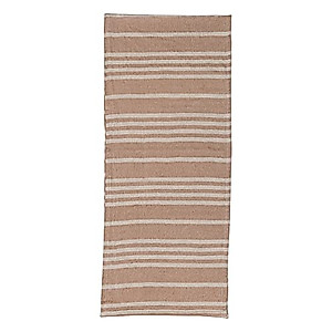Creative Co-Op Cotton Double Cloth Table Runner with Stripes, Tan and Natural