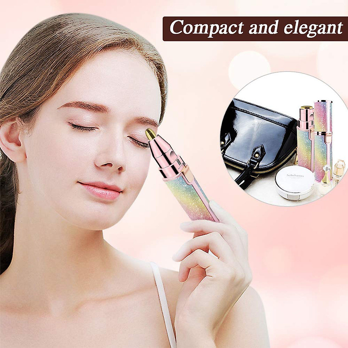 Women's Hair Removal Eyebrow Trimmer 2 in 1 Eyebrow Lips Body Facial Hair Removal Colorful