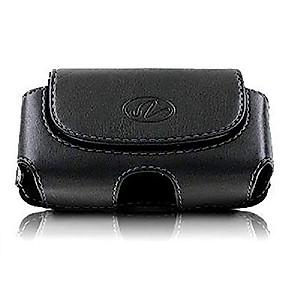 Wonderfly Horizontal Holster for Flip Phone or Smartphone Up to 4.375x2.30x0.90 Inch in Dimensions, a Leather Carrying Case with Belt Clip and Belt Loops
