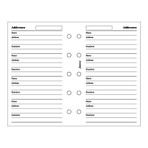 Filofax Mini Name/Address/Phone Sheets Binder (B510201)