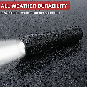 COSOOS 2 Tactical Flashlights with Holsters, Bright LED Flashlight 1000 Lumen, 5 Mode Portable Zoomable Waterproof Flash Light for Hiking, Outdoor Camping Gear Essential, No AAA Battery