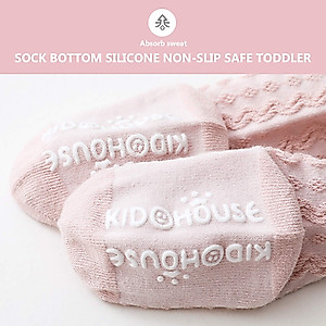 Apone Fatu Baby Knee High Socks Non Slip Grip Ankle Socks Ruffled Long Stockings for Infants Toddlers Kids Boys Girls (as1, age, 0_month, 6_months, Pink/White/Gray)