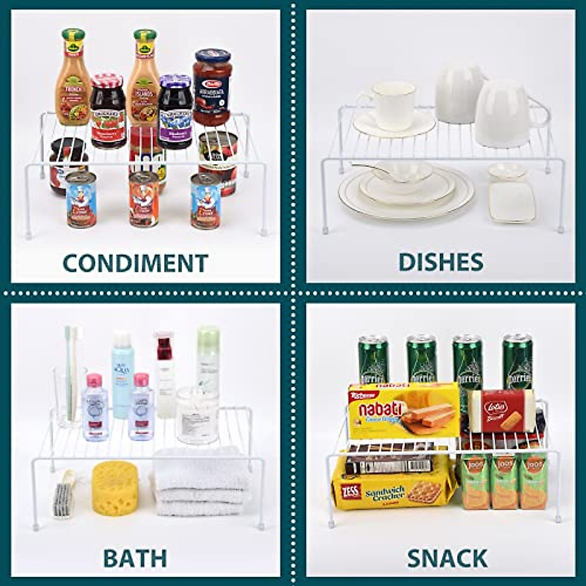 AKAZA (13.1 x 10.2 Inch) Cabinet Storage Shelf Rack, Kitchen Shelves