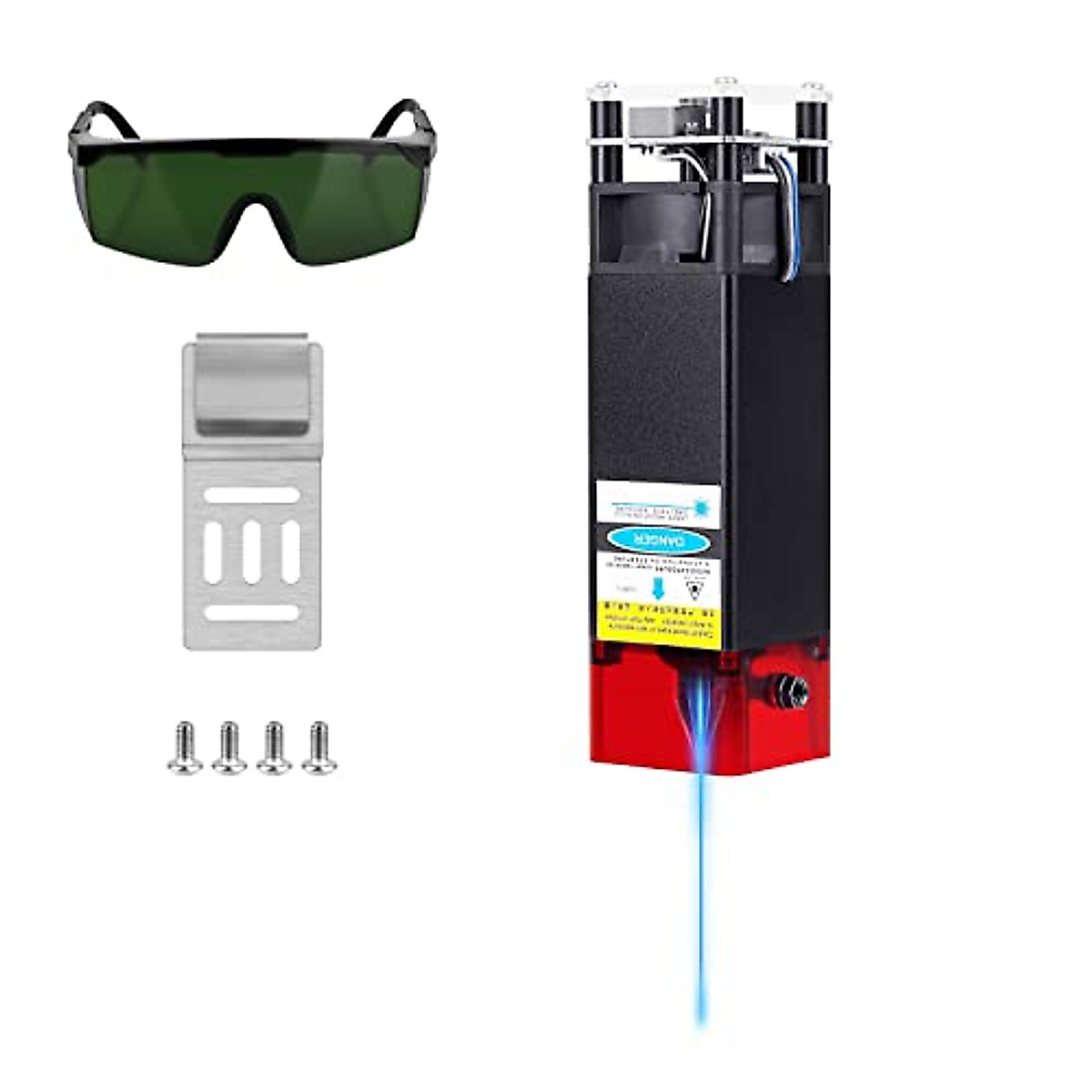 Comgrow 48W Double Ultra-Fine Compressed Spot Laser Module,10W Optical Power, Fixed-Focus Laser,10mm Wood High Energy Laser Cutter,Compatible with Most Laser Engraver Cutting Machine