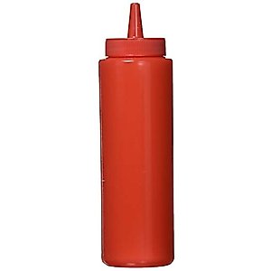 Winco 6-Piece Squeeze Bottle Set, 8-Ounce, Red, Medium