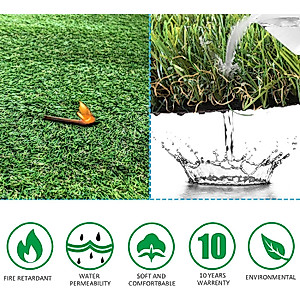 Petgrow Realistic Artificial Grass Turf -5FTX10FT(50 Square FT), Thick Fake Grass Pet Dog Mat Pad with Drain Holes- Indoor Outdoor Astroturf Garden Lawn Landscape Balcony Synthetic Faux Grass