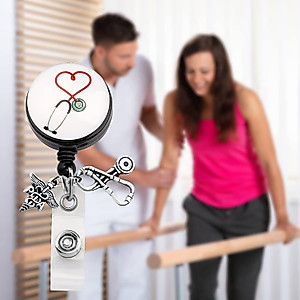 FEELMEM PA Medical Stethoscope Retractable Badge Holder Reel Clip Physician Assistant Gift Medical Student Gift Nurse Gift