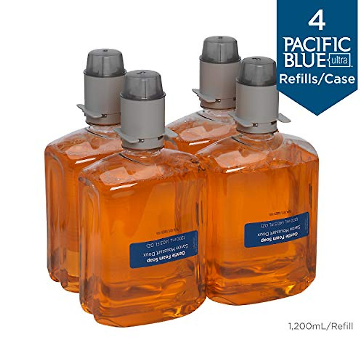 Georgia-Pacific Pacific Blue Ultra Manual Gentle Foam Hand Soap Refills by GP PRO (Georgia-Pacific),Pacific Citrus,43715,1200 mL Per Bottle,4 Bottles Per Case
