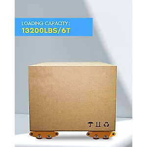 Dollate 6T 13200lbs Machine Skates Heavy Duty Machine Dolly Skate Machinery Moving Skate with 360° Rotation Cap & 4 PU Rollers, Machinery Mover for Industrial Moving Equipment, Yellow