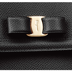 Salvatore Ferragamo 22C911-673755 Vara Ribbon Wallet, Genuine Leather, NERO
