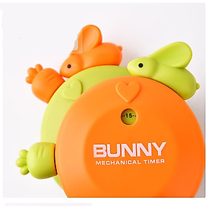Golandstar Cute Cartoon Bunny Timers 60 Minutes Mechanical Kitchen Cooking Timer Clock Loud Alarm Counters Mini Size Manual Timer (Rose)