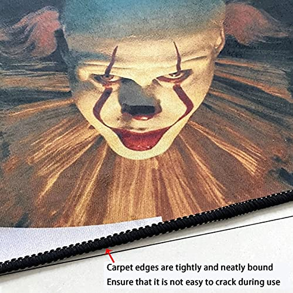 CHENJIEUS Halloween Area Rug,Black White Plaid Round Rugs 3D Visual Optical Floor Mat,Funny Clown Optical Illusion Rug for Living Dinning Room Bedroom Kitchen, 60 x 90 cm (MEI-DITANG-GUO-01)