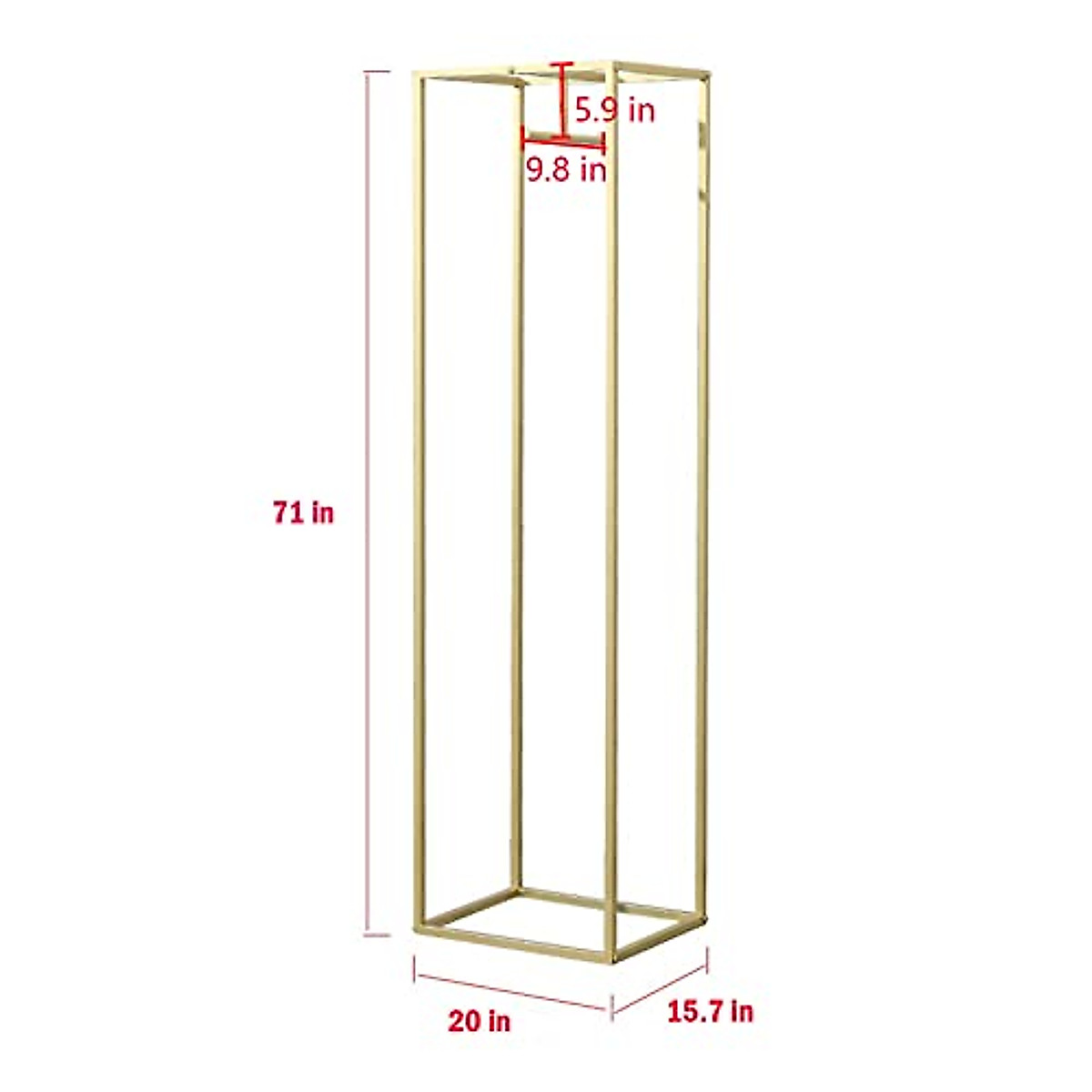 MDEPYCO Simple Fashion Metal Garment Rack,Commercial Grade Heavy Duty Clothing Display Racks,Entryway Organizer Storage Clothes Shelves (71" L, Gold)