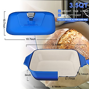 Dutch Oven, imarku 3.5 Quart Braiser Pan Nonstick Heavy Duty Enameled Cast Iron Dutch Oven Pot, Oven Safe Up To 550°F, Enamel Coating, Nonstick Easy to Clean