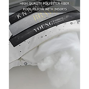 Fashion Lady Theme Outdoor Pillows for Chaise Lounge Chair, Flower High Heels Lipstick Perfume Waterproof Lumbar Head Support Pillow with Adjustable Elastic Band for Pool Patio Furniture Decorative