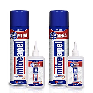 Super CA Glue (2 x 4.5 oz.) with Spray Adhesive Activator (2 x 16.9 fl oz.) Ca Glue with Activator for Wood, Plastic, Metal, Leather, Ceramic - Cyanoacrylate Glue for Crafting&Building (2 Pk)