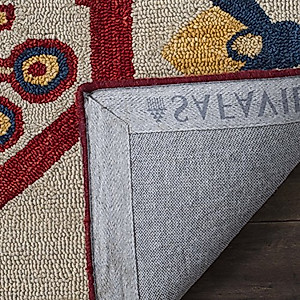 SAFAVIEH Aspen Collection 2' x 3' Ivory/Multi APN703A Handmade Moroccan Boho Tribal Wool Accent Rug