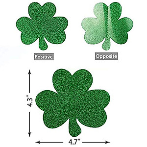 Mocossmy St Patrick's Day Decorations,Green Clover Garland & Lucky Banner Glitter Crafts Shamrock Pendant Hanging Ornaments Decoration for Spring Holiday Birthday Party Favors Supplies Accessories