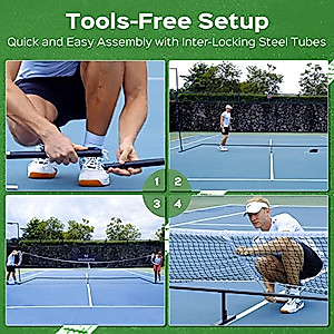 niupipo Pickleball Paddles/Pickleball Net - Pickleball Paddle Set of 2 w/Fiberglass Surface & 2 Durable Overgrips, Portable Pickleball Net System with Metal Frame Stand & Carrying Bag, Great for Fun