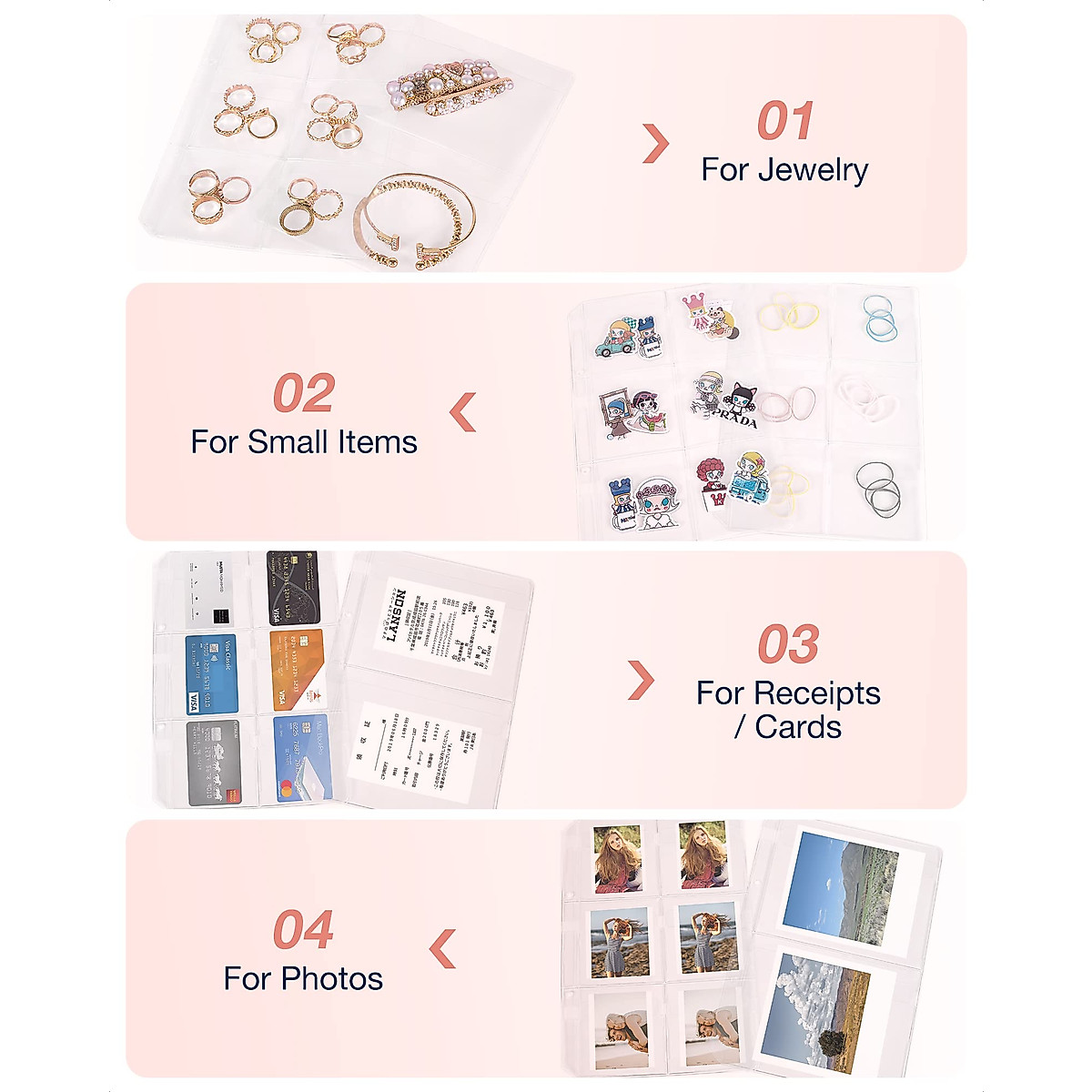 BAGSMART Jewelry Travel Organizer Case Transparent Jewelry Storage Book Ring Binder Jewelry Bags Clear Booklet Zipper Pouch Bag for Necklaces, Earrings, Rings, Bracelets, Dark Blue