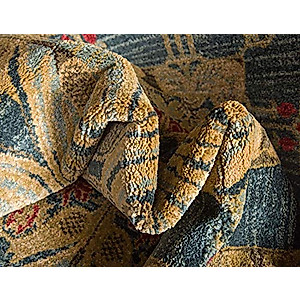 Unique Loom Edinburgh Collection Area Rug - Canmore (10'x 13' 1" Rectangle, Navy Blue/ Tan)