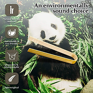 Mini Bamboo Tongs 4 Inch Long Toast Tongs Disposable Wooden Cooking Tongs Bamboo Cooking Utensils for Cooking Toast Bread Pickles Tea Supplies (90)