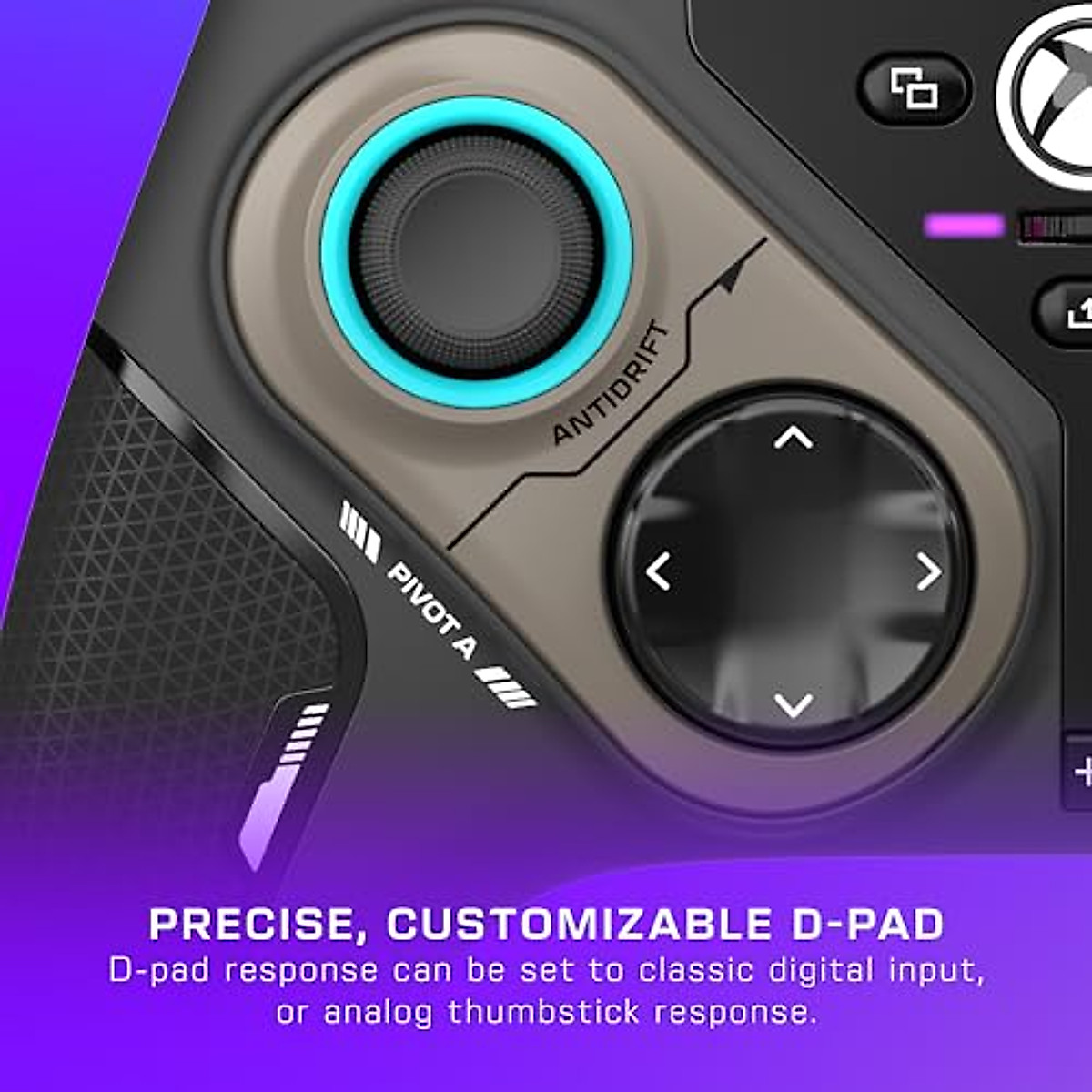 Turtle Beach Stealth Pivot Wireless Smart Game Controller Officially Licensed for Windows PC – Rotating Modules, Display Dashboard, Hall-Effect Sticks, Remappable Buttons, Bluetooth, 20-Hour Battery