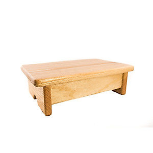 KR Ideas Foot Stool, 4" Tall, Oak, Clear Finish (Made in The USA)