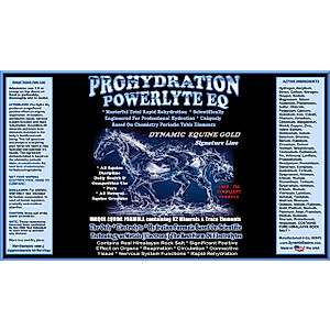 PROHYDRATION EQ...The New Breed in Equine Electrolyte/Professional Hydration Matrix System Formula. 1080g (60 Day Serving)