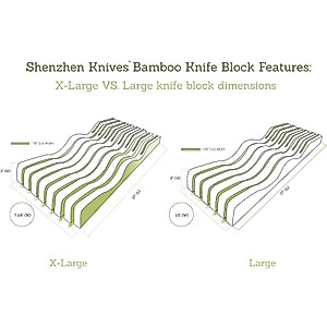 Shenzhen Knives - White Ceramic Knife Set - 3-Piece Kitchen Knives AND Large In-Drawer Bamboo Knife Block: 11 Slot (2 Pack Bundle)