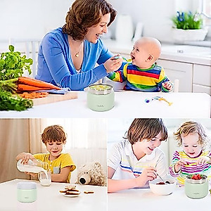 KeyzzAut 9oz Soup Thermos for Hot Food Wide Mouth Vacuum Insulated Food Jar 304 Stainless Steel Lunch Storage Dishwasher Safety Food Soup Container for School, Office, Outdoor (Green)