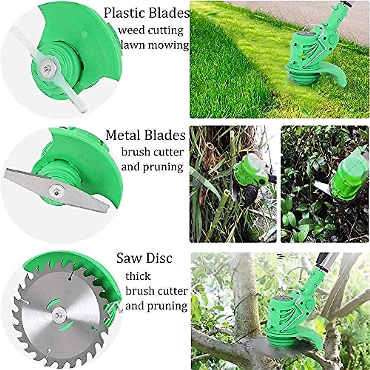 Electric Trimmer Garden Power Tools Cordless Grass Trimmer Lawn Cutter Mower Grass Cutting Machine Pruning Cutter Garden Tools-24V-2 Battery