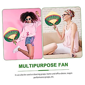 Garneck 2pcs Cattail Fan Natural Bamboo Wicker Wall Decor Hand Fans for Weddings Headboard Fan Palm Fan Bamboo Decor Bamboo Fan Retro Decor Cool Pu Fan Hawaii Banquet Literature and Art