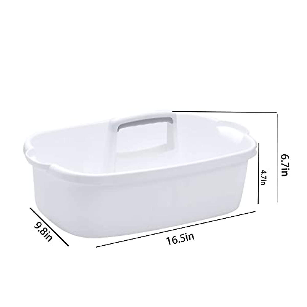 Large Cleaning Supplies Caddy With Handle, Plastic Cleaning Bucket Organizer for Cleaning Products, Under Sink Tool Storage Caddy(White)