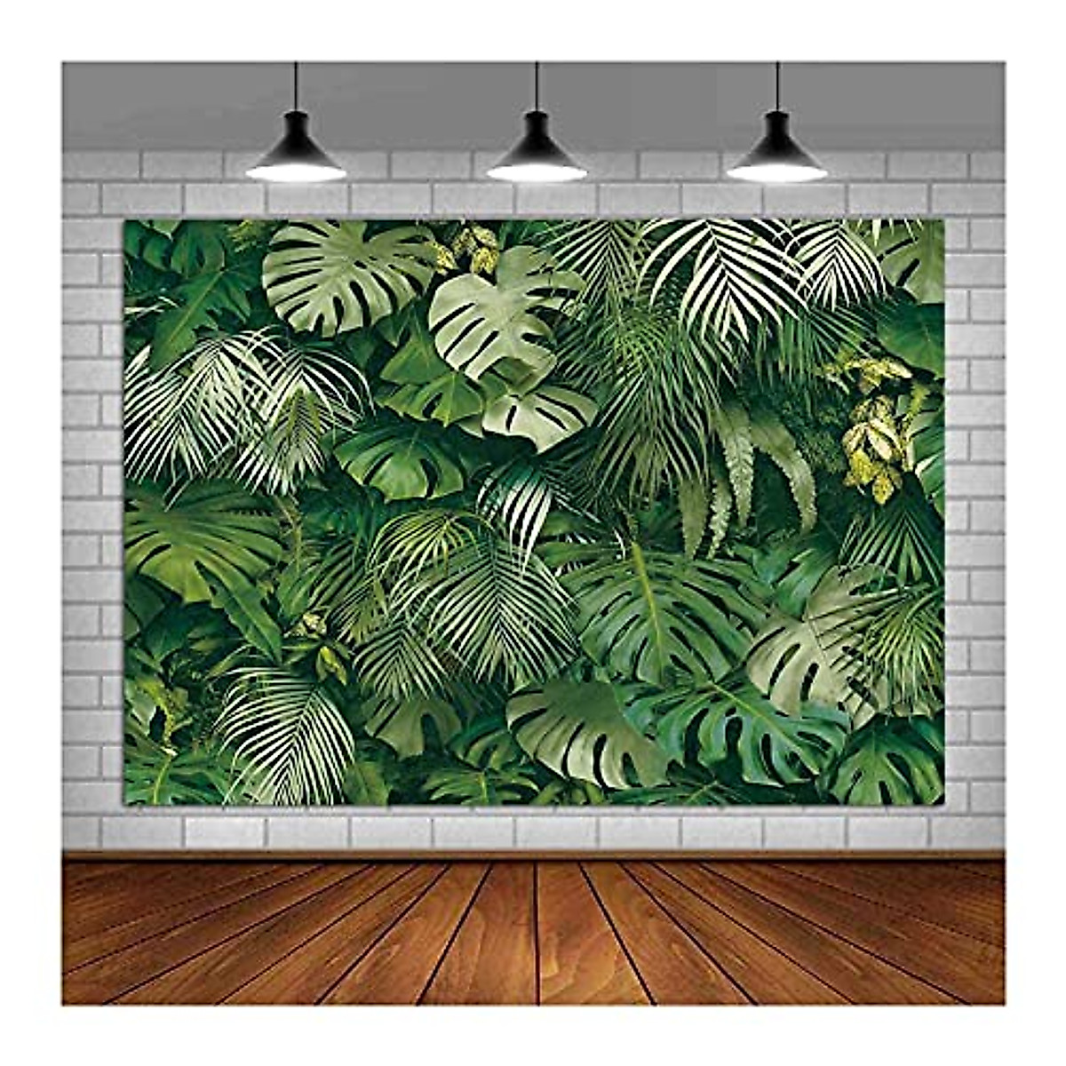 Green Tropical Palm Leaves Picture Photography Backdrop Vinyl 7x5ft Jungle Safari Plants Photo Background for Hawaiian Luau Party Decor Banner Birthday Baby Shower Supplies