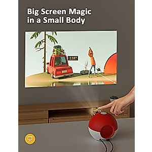 NexiGo Mini Portable Projector, for Cartoon, Kids Gift, 80 ANSI Lumen, Movie Projector, Native 720P Compatible with Full HD 1080P, up to 4K, HDMI, USB Interfaces (Garnet)