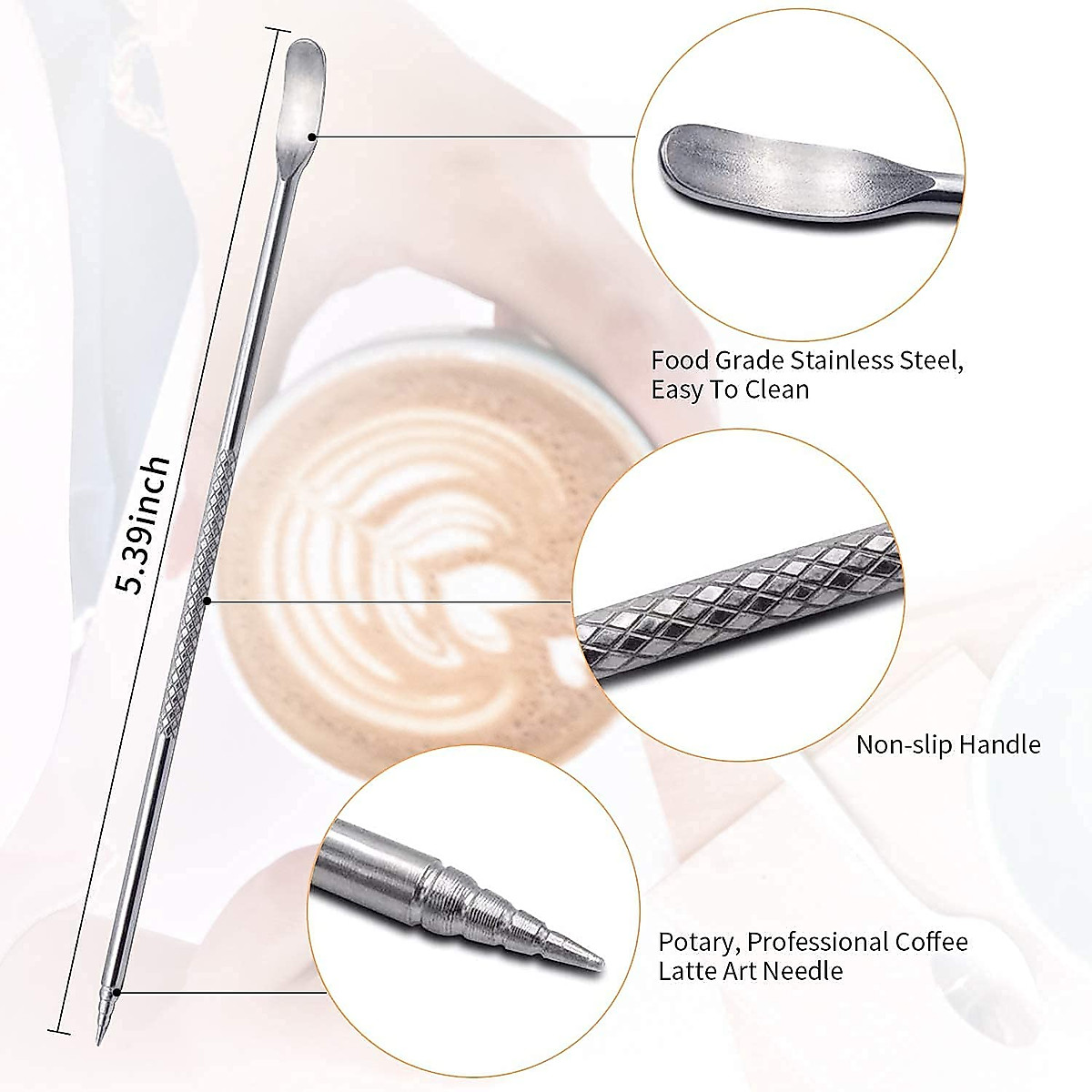 Milk Frothing Pitcher 304 Stainless Steel Milk Frother Cup 20 oz (600ml) for Coffee Arts/Espresso/Cappuccino