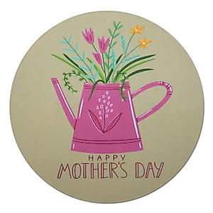 Novel Merk Mother’s Day Refrigerator Magnets,Small Circle Flowers & Watering Can Design for Fridge,Gifts,Decor,& Party Favors (10),Pink,Green,Rose,Blue,3 Inch