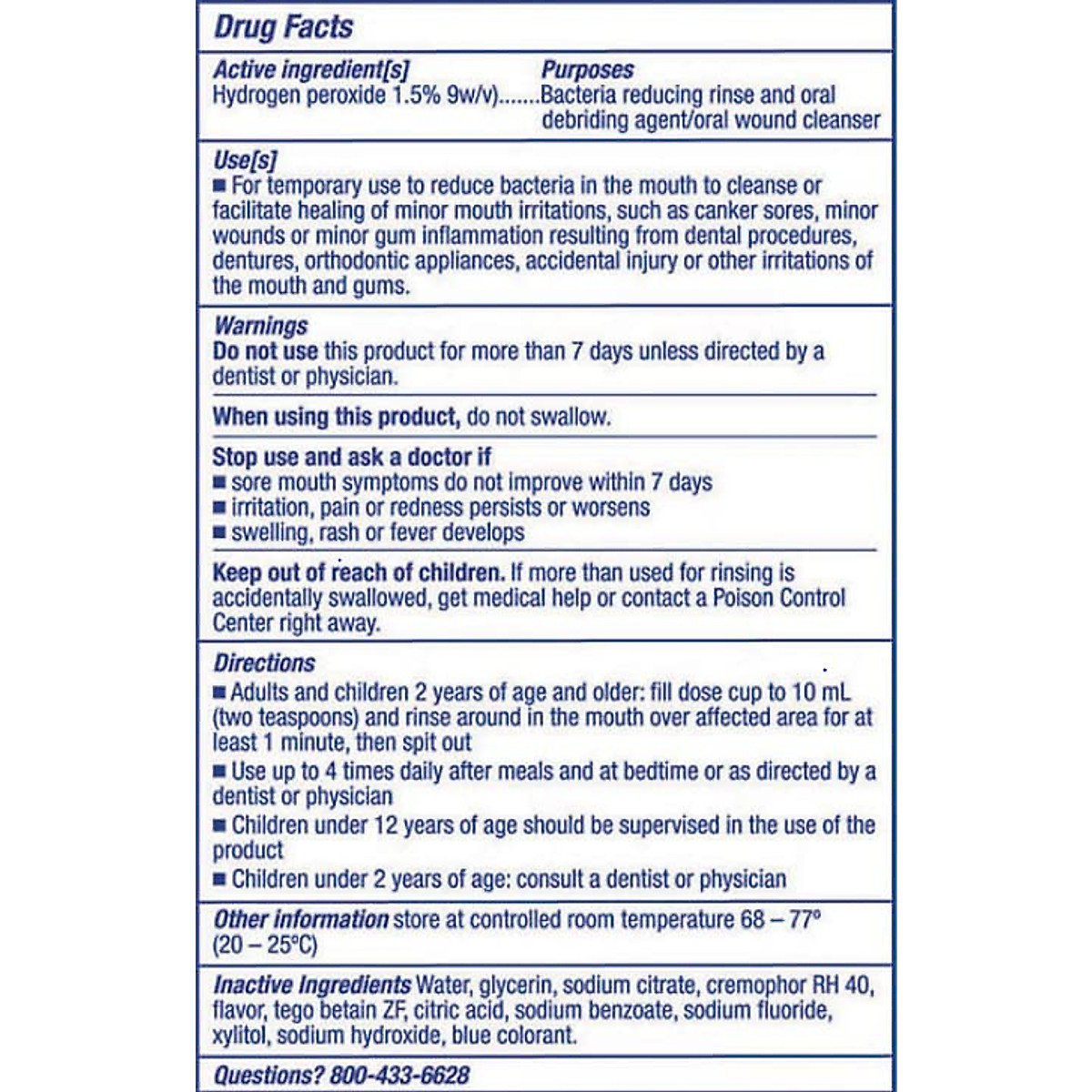Hydrogen Peroxide Oral Rinse by DenMat; Fresh Mint Flavor. One Bottle of 16 Fluid Ounces (473 mL). Alcohol Free, for Oral Health, Minor Mouth Irritations, and Minor Gum Irritation.