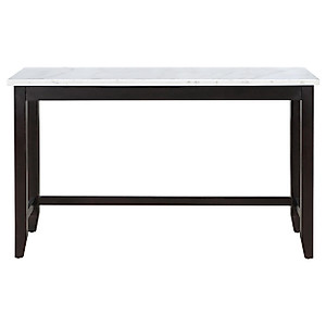 Coaster Home Furnishings Toby Rectangular Marble Top Counter Height Table Espresso and White