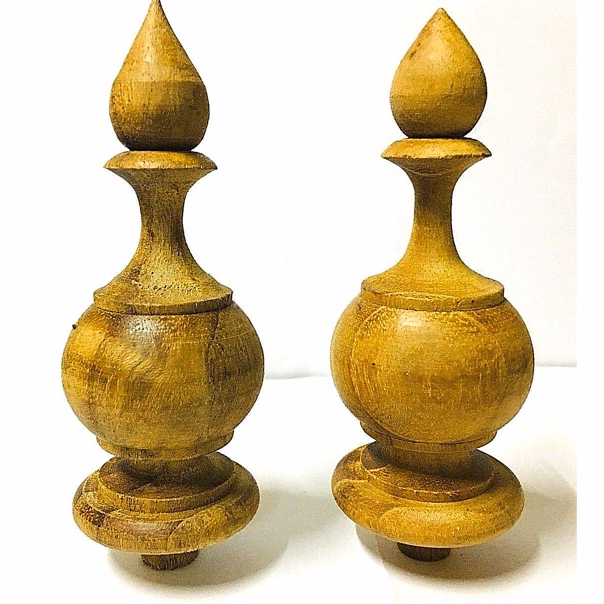 Sittikatechai 4” High 1 6/8” Dia. Teak Wooden Round Finial Replacement for Bed Post Clock Furniture Décor