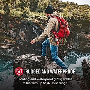 Cobra ACXT1035R FLT Floating Walkie Talkies for Adults - Waterproof, Rechargeable, Long Range up to 37-Mile Two Way Radio with NOAA Weather Alert & VOX, ( 2 Pack )