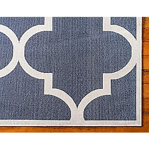 Unique Loom Trellis Collection Modern Morroccan Inspired with Lattice Design Area Rug, 2' 2" x 3' 1" Rectangle, Navy Blue/Beige